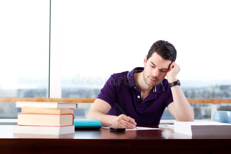 Student studying hard stock image. Image of black, study - 21489137