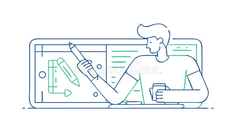 Student Studying Icon for Learning and Academic Pursuit, Vector Design ...