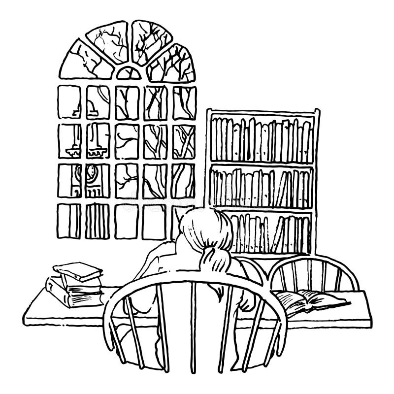 Student Studying Library Tablet Stock Illustrations – 1,108 Student ...