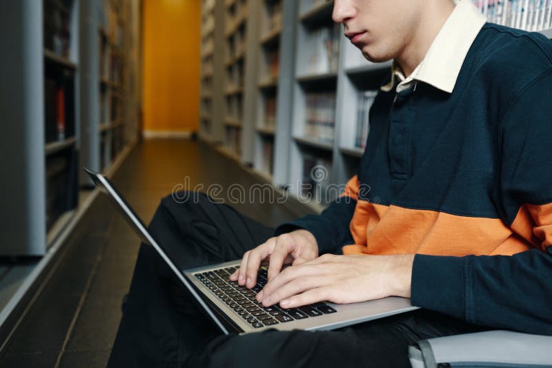 Student Studying Online on Laptop Stock Photo - Image of computer ...