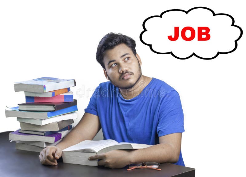 STUDENT STUDYING and THINKING Stock Image - Image of books, assignment ...