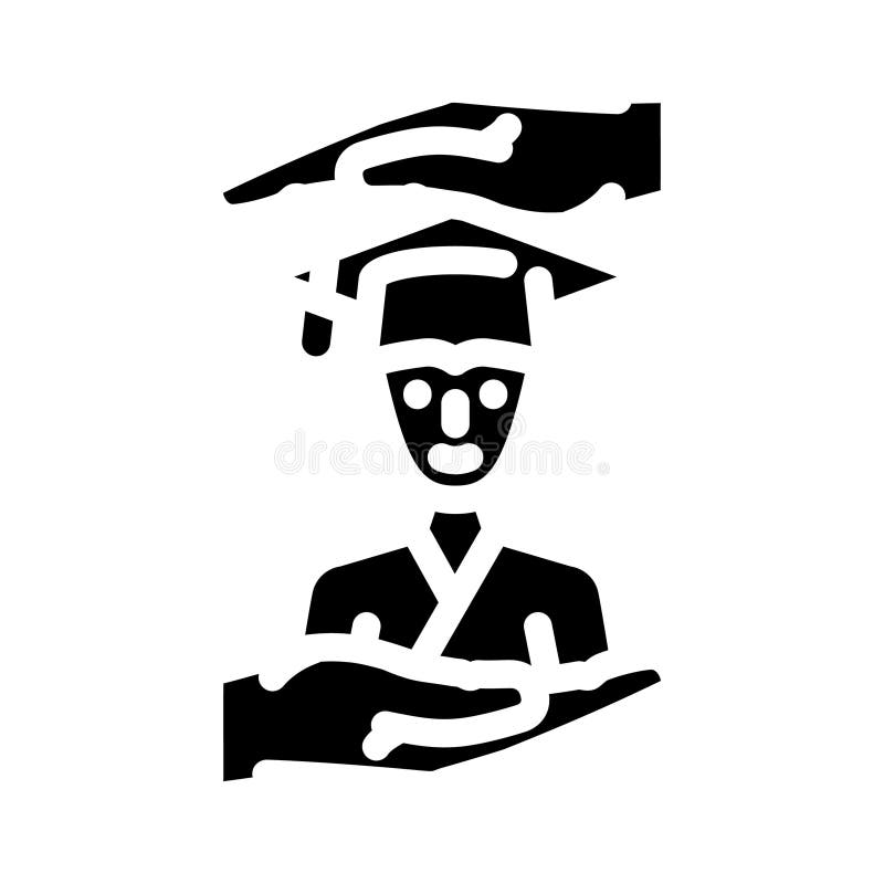 Student Support Online Learning Platform Glyph Icon Vector Illustration ...