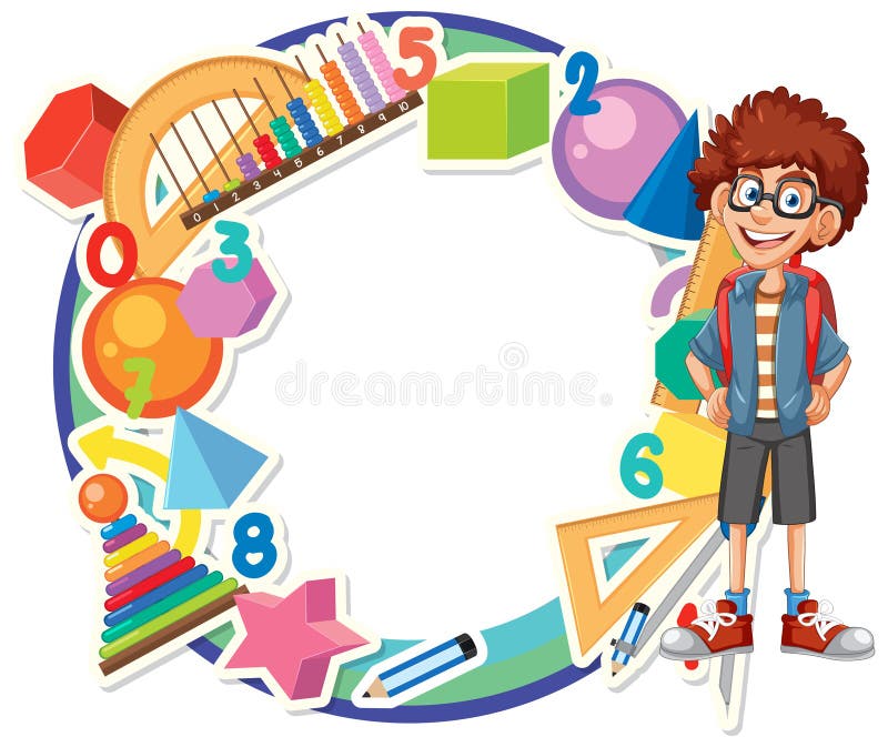 Student Surrounded by Educational Icons and Tools Stock Vector ...