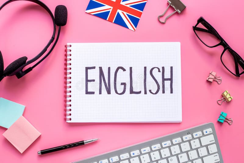 Student Table Desk - Learning English Lessons Concept Stock Photo ...