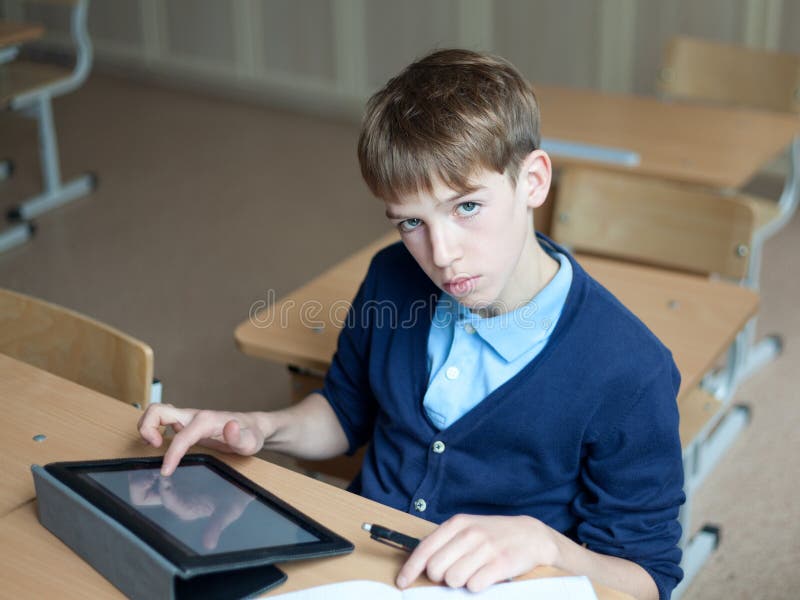 Student and Tablet in Classroom Stock Photo - Image of fashion ...