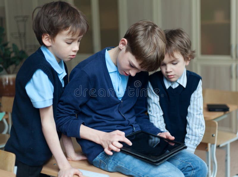 Student and Tablet in Classroom Stock Photo - Image of lesson ...