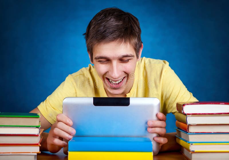 Student with Tablet Computer Stock Photo - Image of joyful, smile: 76572418