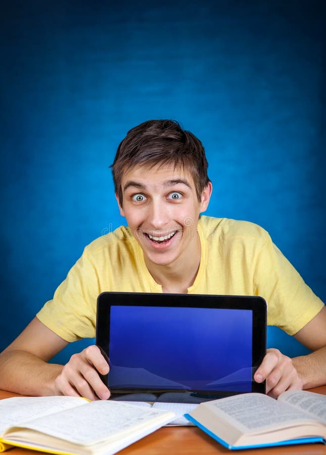 Student with Tablet Computer Stock Image - Image of attractive, face ...