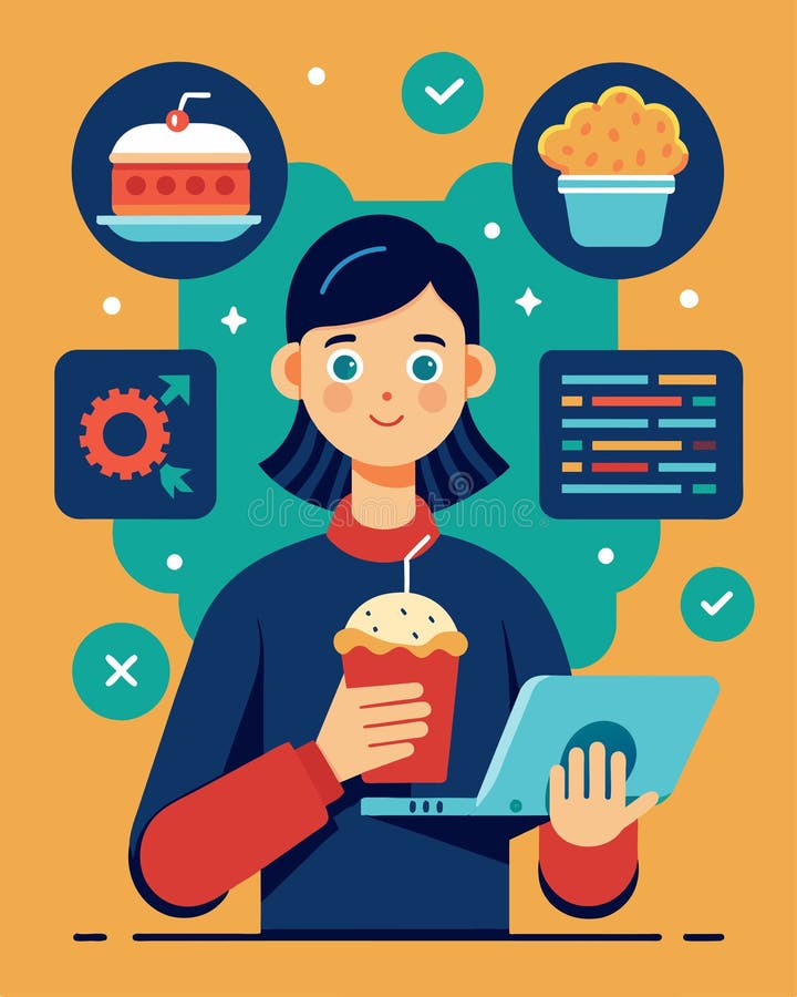 A Student Takes a Break from Coding Their Virtual Assistant To Grab a Snack Their Mind Still ...