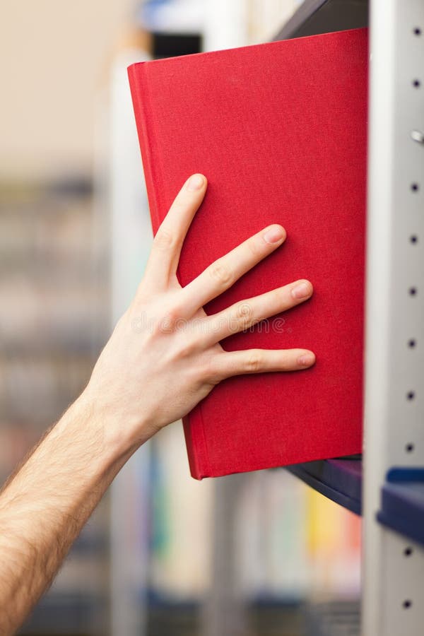 Student Taking a Book in a Library Stock Image - Image of person ...