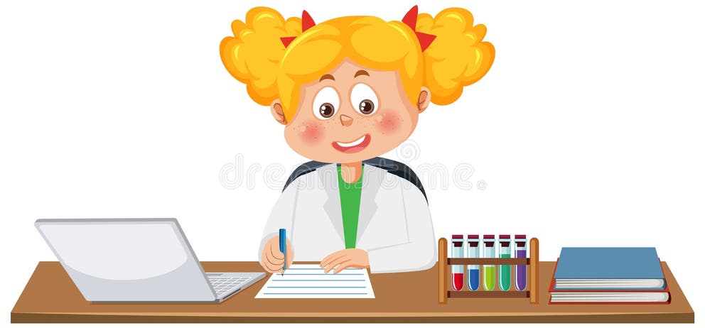 Student Taking Note on Science Experiment Stock Vector - Illustration ...