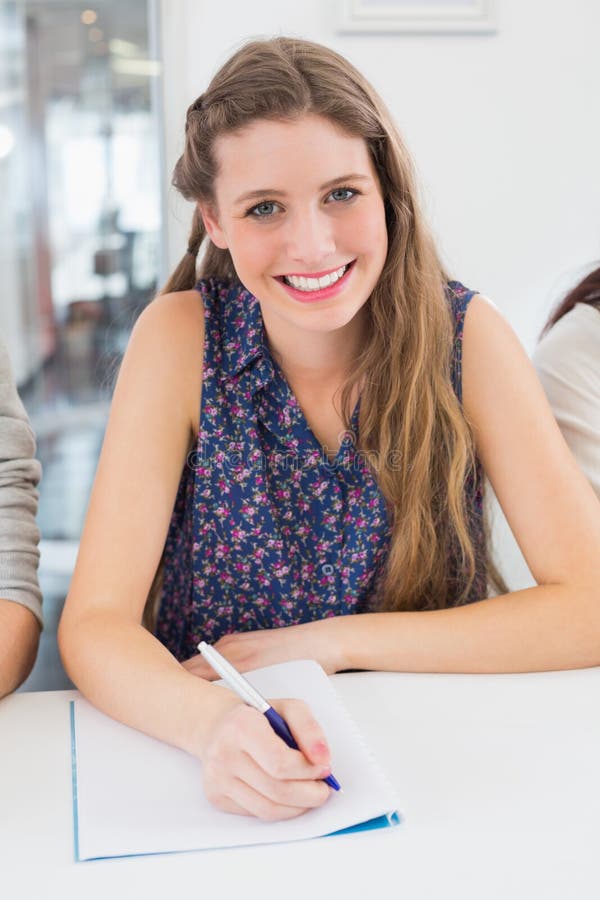 Student Taking Notes in Class Stock Image - Image of happy, academic ...