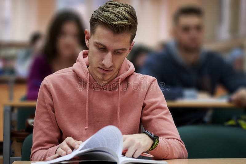 Student Taking Notes while Studying in High School Stock Photo - Image ...