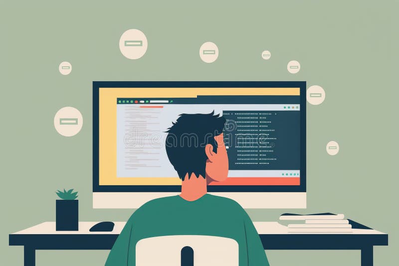 A Student Taking an Online Exam on a Computer, Created with Generative ...