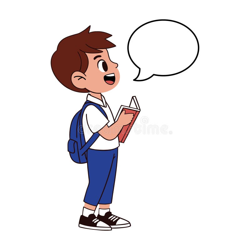 Student Talking Holding Book Stock Vector - Illustration of academic ...