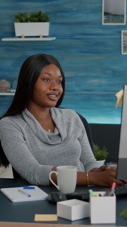 Student Talking with Professor Studying Math Lesson during Online ...