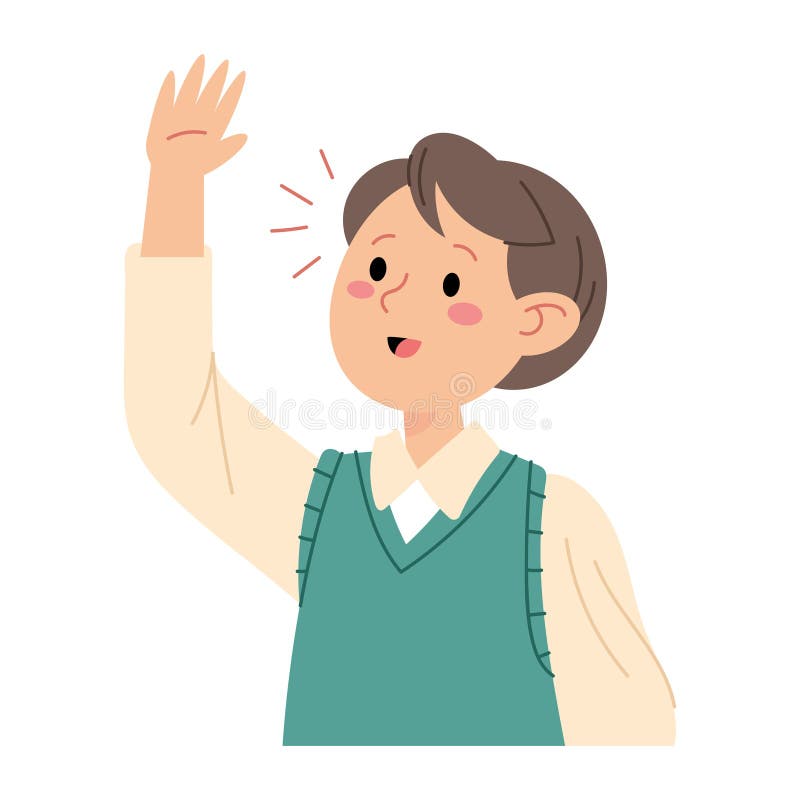 Student Talking Raising Hand Stock Illustration - Illustration of ...