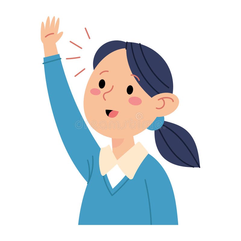 Student Talking Raising Hand Stock Illustration - Illustration of ...