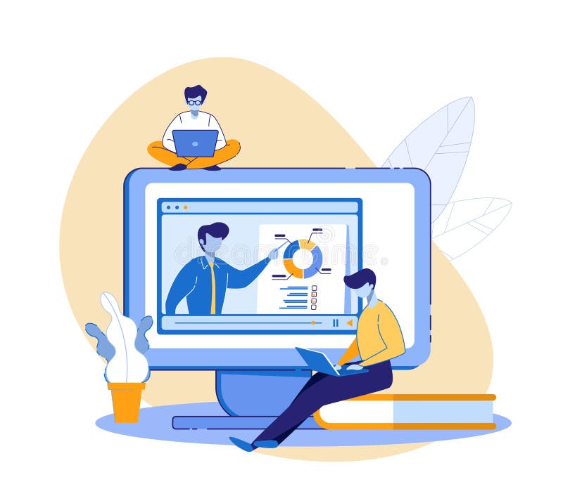 Student and Teacher Chat Online. Distance Learning Stock Vector ...