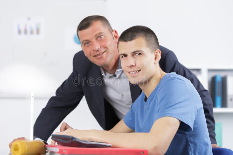 Student and Teacher in Class Stock Image - Image of instructor, person ...