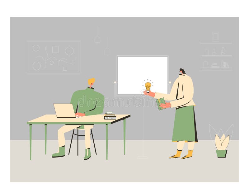 Student and Teacher at the Individual Class Stock Vector - Illustration ...