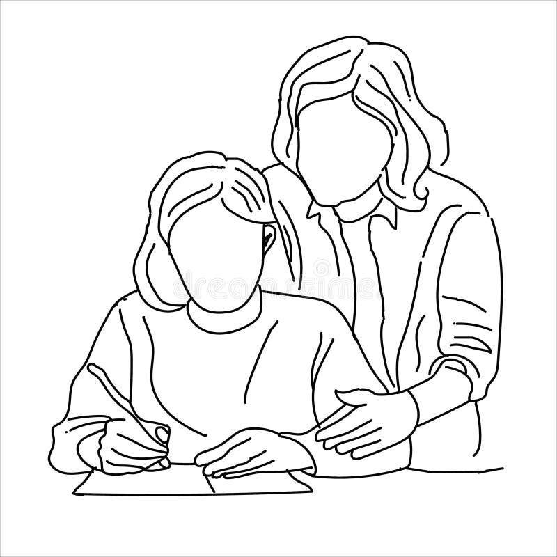 Teacher Line Art Stock Illustrations – 11,210 Teacher Line Art Stock ...