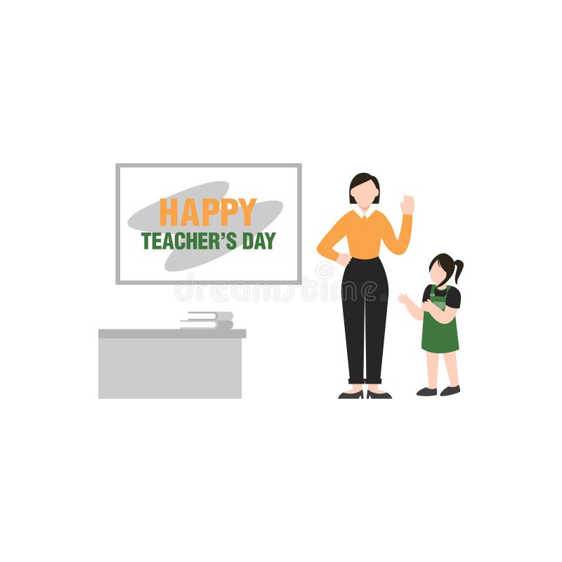 The Student and Teacher are Standing Stock Vector - Illustration of ...