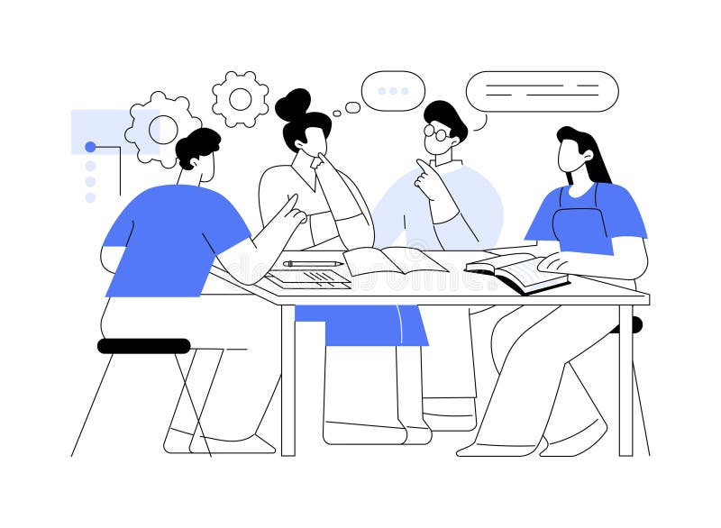 Group Peer Tutoring Isolated Cartoon Vector Illustration. Stock Vector ...