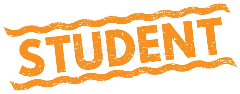 STUDENT Text on Orange Lines Stamp Sign Stock Illustration ...
