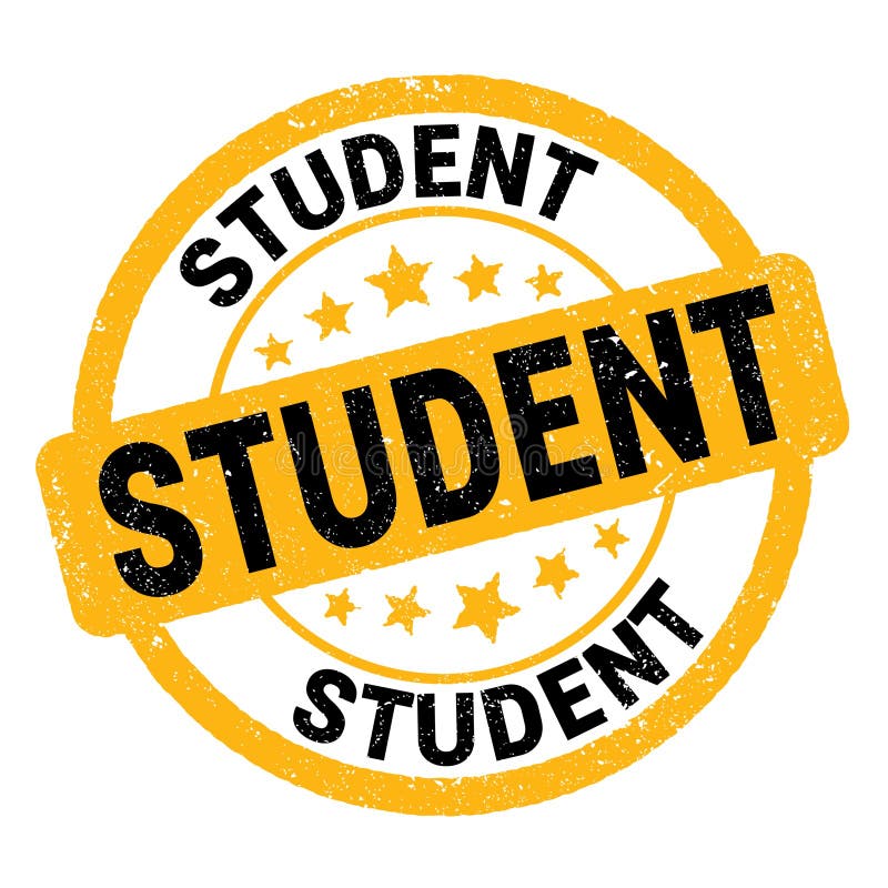 STUDENT Text Written on Yellow-black Round Stamp Sign Stock ...