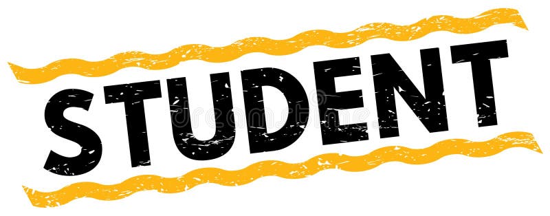 STUDENT Text on Yellow-black Lines Stamp Sign Stock Illustration ...