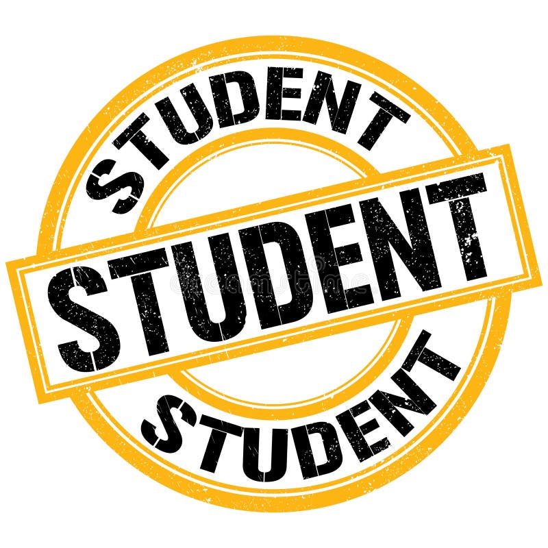 STUDENT Text on Yellow-black Round Stamp Sign Stock Illustration ...