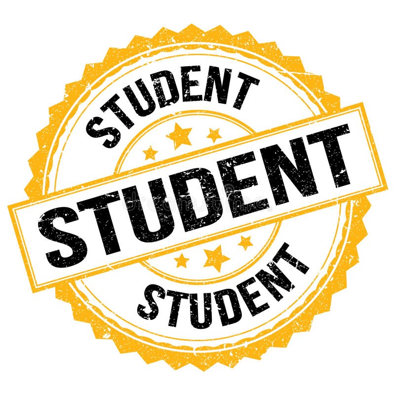 STUDENT Text on Yellow-black Round Stamp Sign Stock Illustration ...