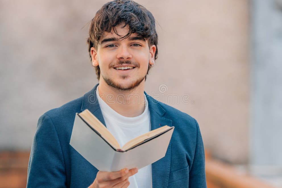 Student with Textbook Reading Stock Image - Image of entertainment ...