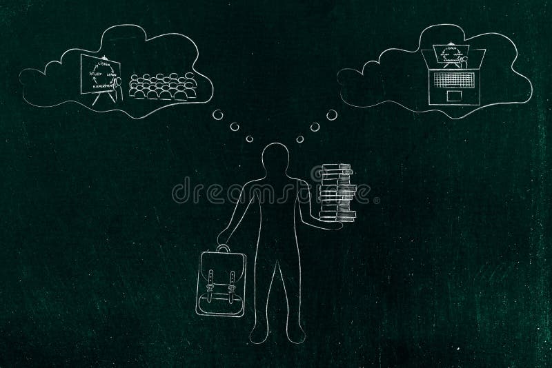 Student Thinking about the Alternatives of School Classroom Vs O Stock ...