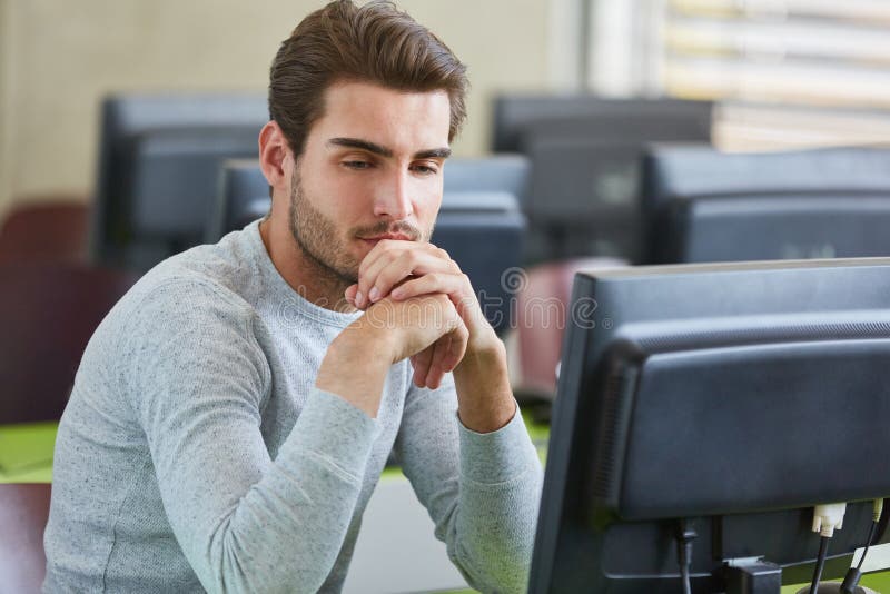 Student in Computer Course Presenting a Test Stock Photo - Image of ...