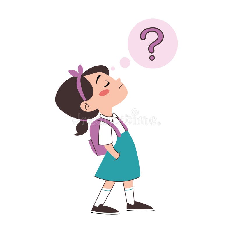 Student thinking curious stock vector. Illustration of girl - 370007119