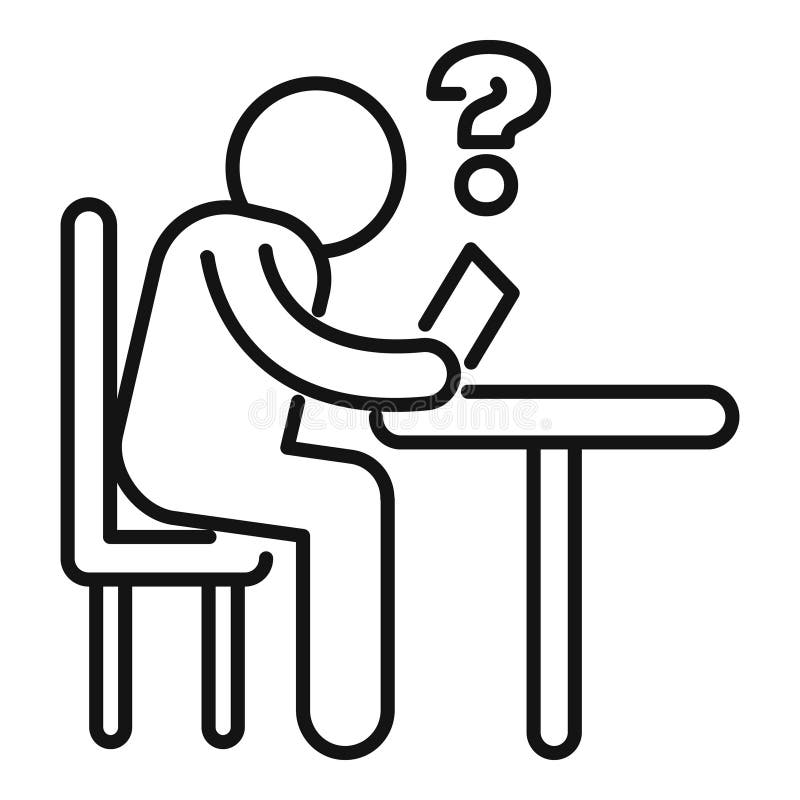 Student Thinking about Question Mark while Reading Book Stock ...