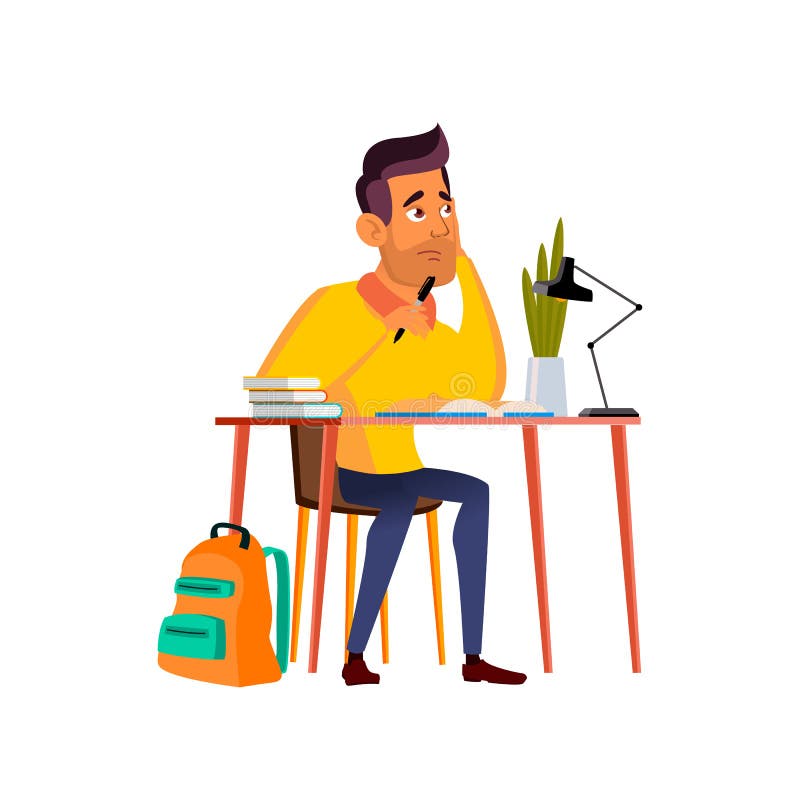 Student Thinking for Solve Problem at Table Vector Stock Vector ...