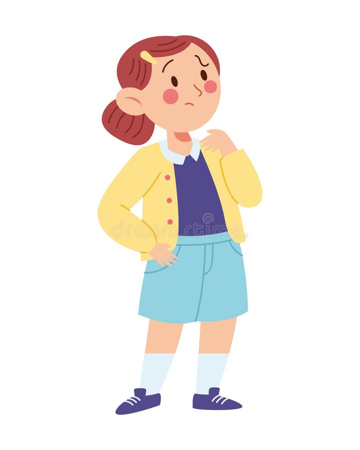 Student Thinking Doubtful Expression Stock Illustration - Illustration ...