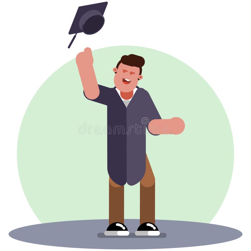 Student throws a hat stock vector. Illustration of black - 119684529