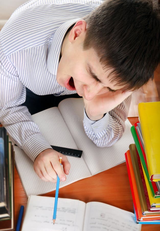 Student Tired stock photo. Image of caucasian, overwork - 39096018