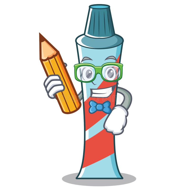 Student Toothpaste Character Cartoon Style Stock Vector - Illustration ...