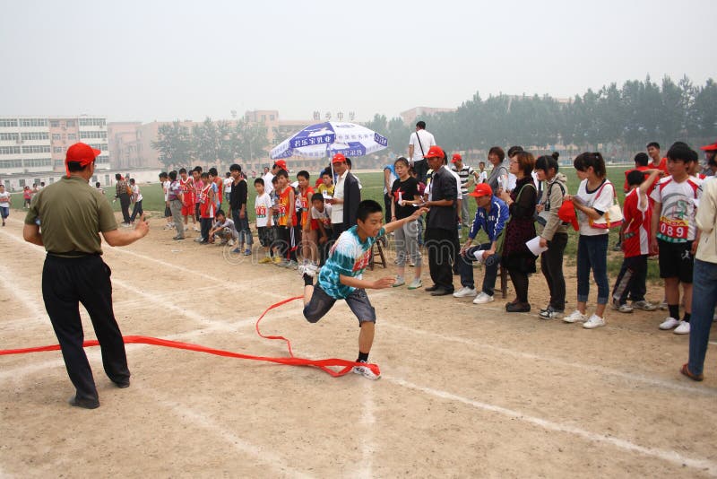 Student Track and Field Games Editorial Photography - Image of line ...