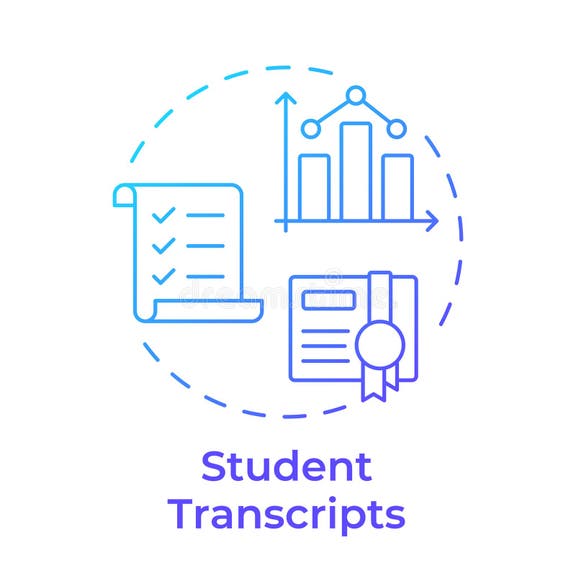 Student Transcripts Blue Gradient Concept Icon Stock Vector ...