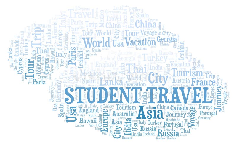 Student Travel word cloud. stock illustration. Illustration of white ...