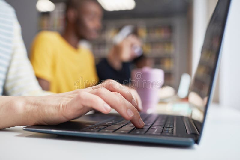 Student Typing Close Up stock image. Image of diversity - 227544753