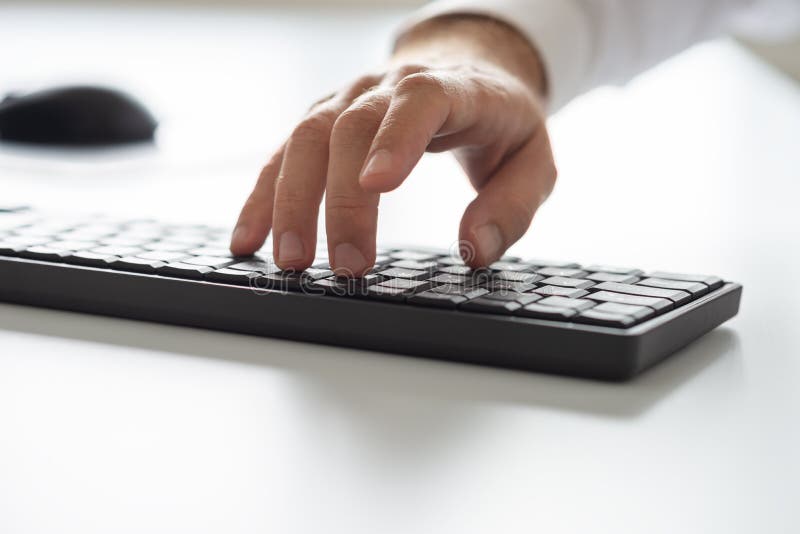 Student Typing on Computer Keyboard Stock Photo - Image of hand ...