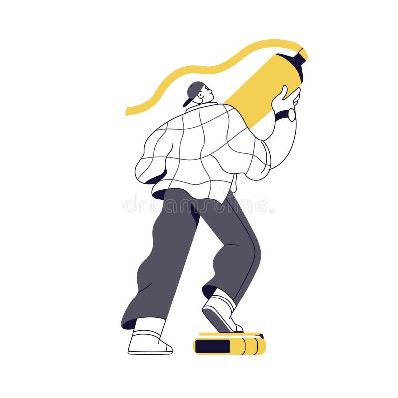 Student Underlining Important with Text Marker, Highlighter in Hand ...