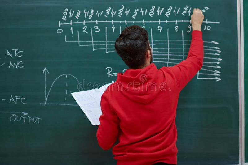 The Student Does the Task on the Board Stock Photo - Image of smart ...